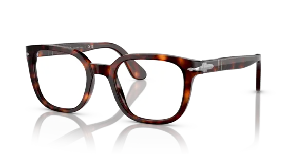 Persol Rectangular Full Rim Eyeglasses - Havana