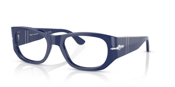 Persol Rectangle Acetate Full Rim Eyeglasses - Blue