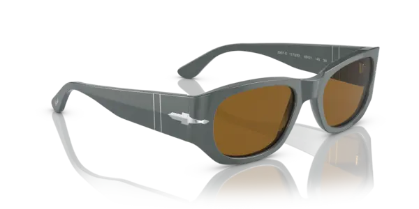 Persol Rectangle Acetate Full Rim Eyeglasses - Grey