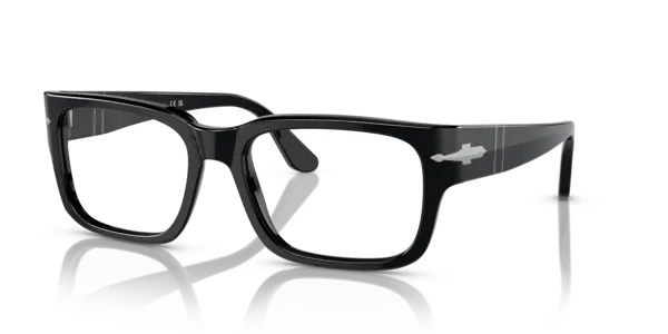 Persol Rectangular Acetate Eyeglasses - Black