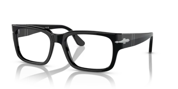 Persol Rectangular Acetate Eyeglasses - Black