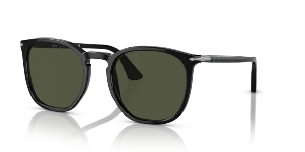 Persol Round Frame Acetate Eyeglasses - Black