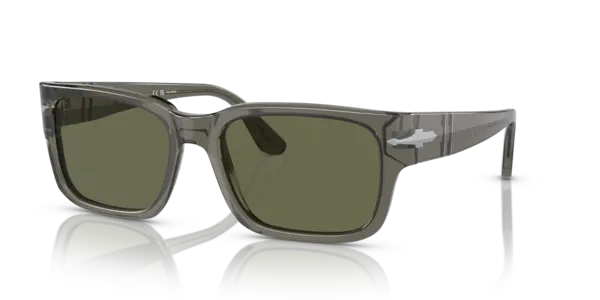 Persol Rectangle Acetate Sunglasses - Transparent Taupe Gray