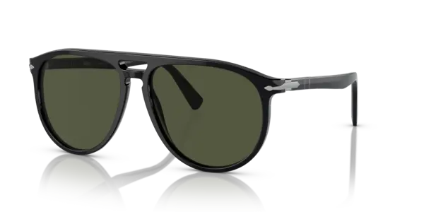 Persol Aviator Sunglasses With Acetate Frame And Barberini Lenses - Black