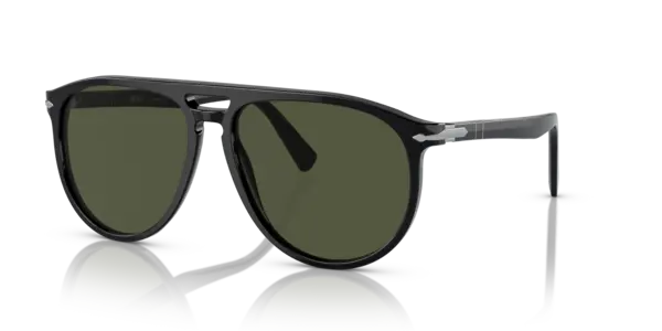 Persol Aviator Sunglasses With Acetate Frame And Barberini Lenses - Black