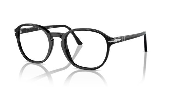 Persol Full Rim Round Frame Eyeglasses - Black
