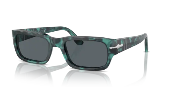 Persol Adrien Rectangle Acetate Eyeglasses - Blue Havana
