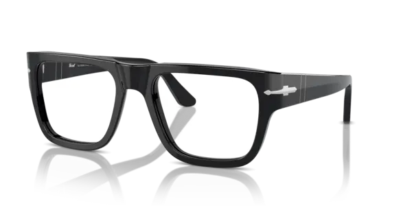 Persol Acetate Full Rim Eyeglasses - Black