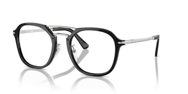 Persol Acetate Full Rim Eyeglasses - Silver