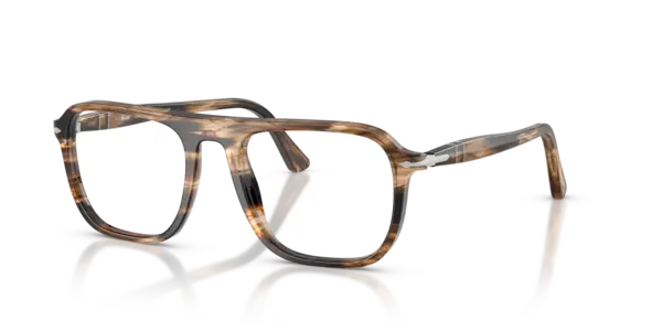 Persol Acetate Eyeglasses - Striped Black