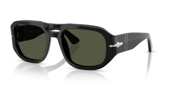 Persol Acetate Aviator Sunglasses With Tortoiseshell Pattern - Black