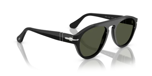 Persol Aviator Sunglasses With Polarized Brown Lenses - Black
