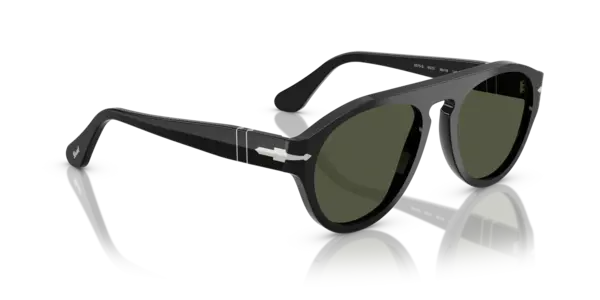 Persol Aviator Sunglasses With Polarized Brown Lenses - Black