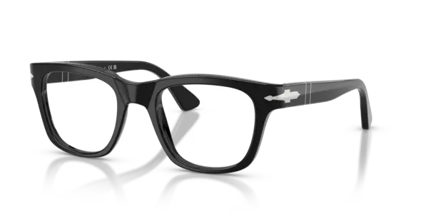 Persol Square Frame Acetate Eyeglasses - Black