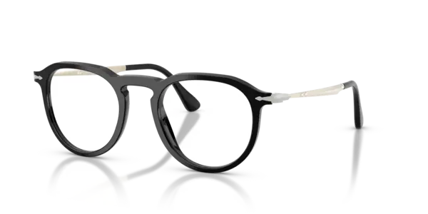 Persol Acetate Full Rim Round Frame Eyeglasses - Gold