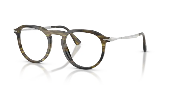 Persol Tortoiseshell Acetate Full Rim Eyeglasses - Silver