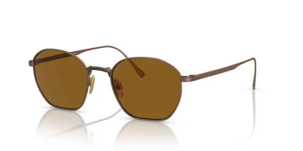 Persol Hexagonal Titanium Sunglasses - Bronze
