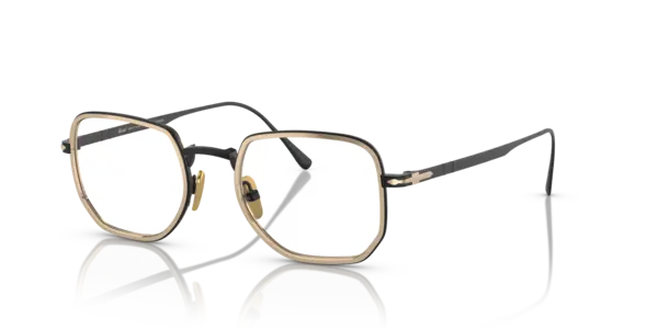 Persol Rectangular Titanium Eyeglasses - Black