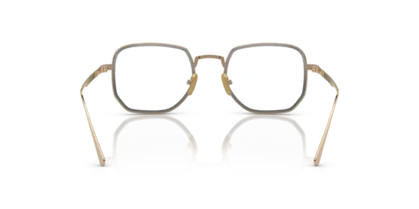 Persol Rectangular Titanium Eyeglasses - Gold