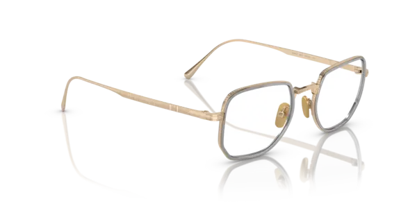 Persol Rectangular Titanium Eyeglasses - Gold
