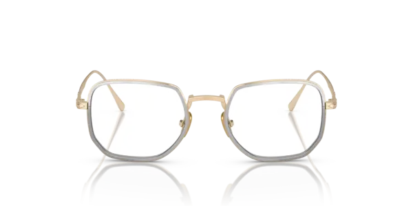 Persol Rectangular Titanium Eyeglasses - Gold
