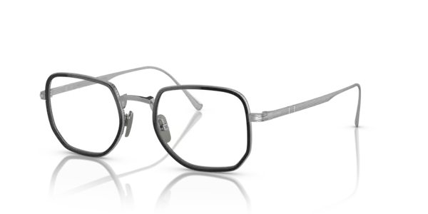 Persol Rectangular Titanium Eyeglasses - Silver