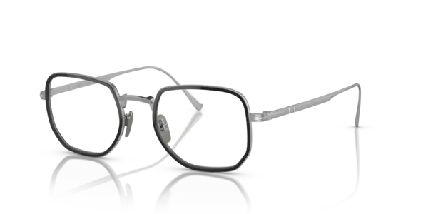 Persol Titanium Rectangle Eyeglasses - Silver