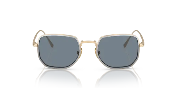 Persol Titanium Full Rim Rectangle Sunglasses - Gold