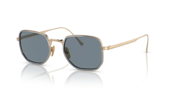Persol Titanium Full Rim Rectangle Sunglasses - Gold