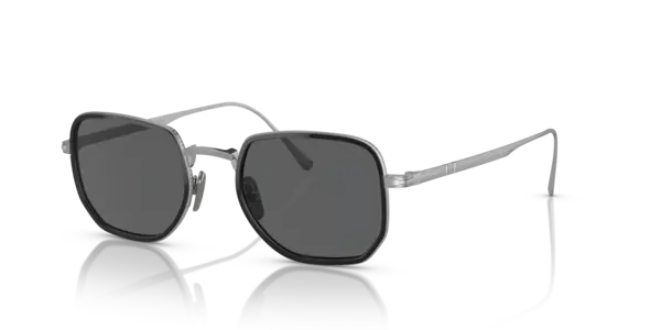 Persol Titanium Full Rim Rectangle Sunglasses - Silver