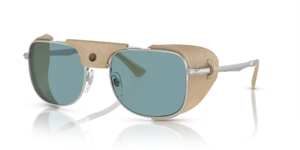 Persol Sunglasses With Frame And Blue Polarized Lenses - Silver