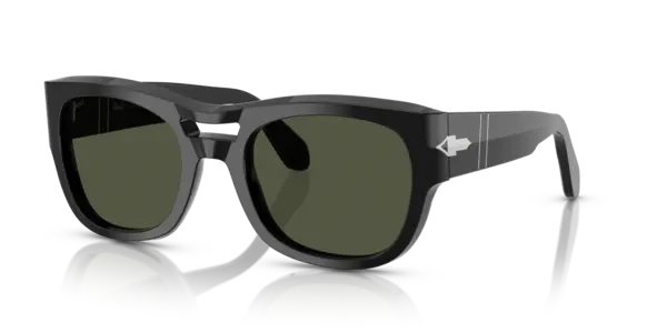 Persol Rectangular Acetate Sunglasses With Double Bridge - Black