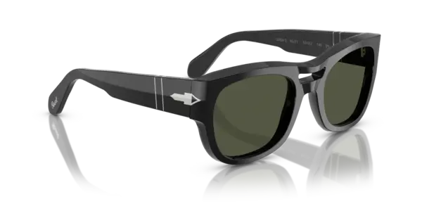 Persol Rectangular Acetate Sunglasses With Double Bridge - Black