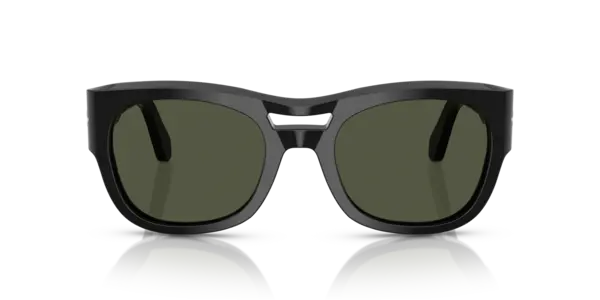 Persol Rectangular Acetate Sunglasses With Double Bridge - Black