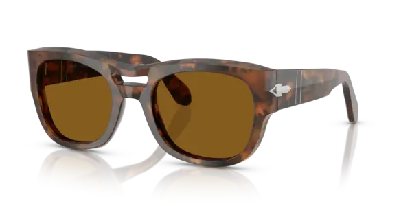 Persol Rectangular Acetate Sunglasses With Double Bridge - Caffe