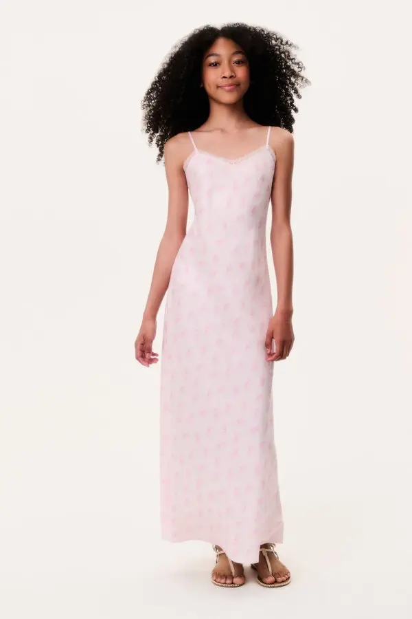 LoveShackFancy Adelise Maxi Slip Dress