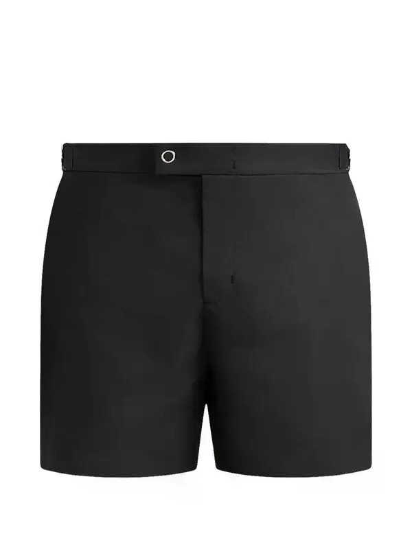 Manière De Voir Brian In Polished Nylon Swim Shorts - Black