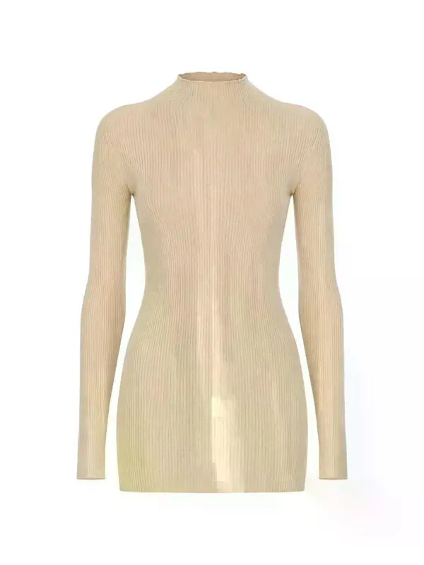 Rick Owens Ribbed-knit High-neck Sweater - Neutrals