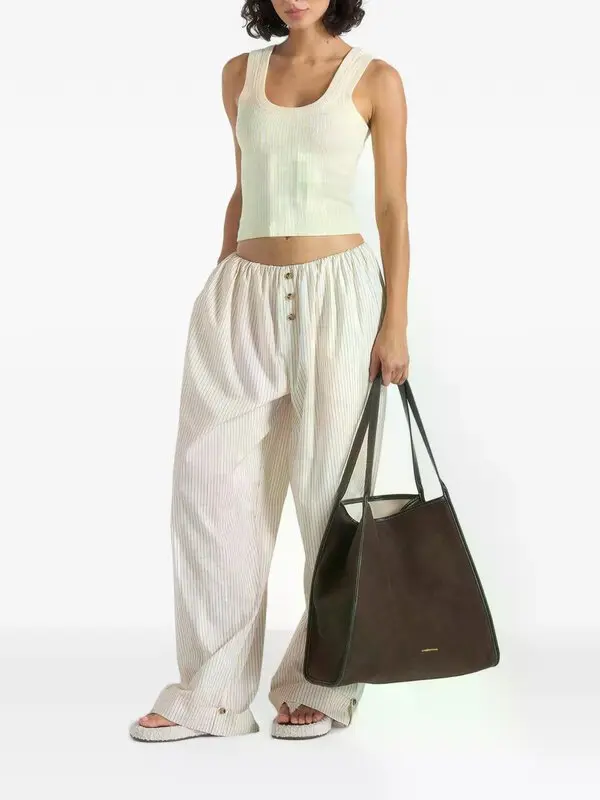 Manière De Voir Reversible Leather And Suede Tote Bag - Neutrals