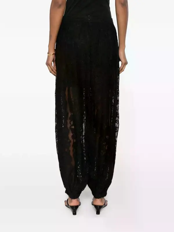 Imperial Lace-overlay Elasticated-cuff Trousers