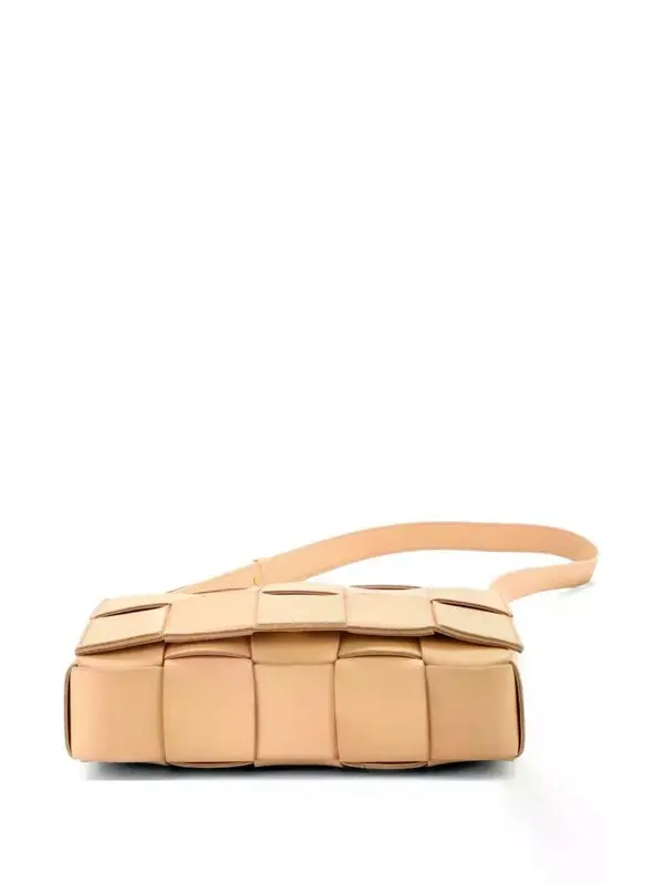 Bottega Veneta Cassette Maxi Intrecciato Leather Small Crossbody Bag - Neutrals