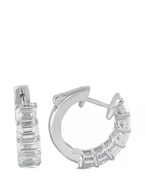 LB EXCLUSIVE 18k White Gold Diamond Hoop Earrings