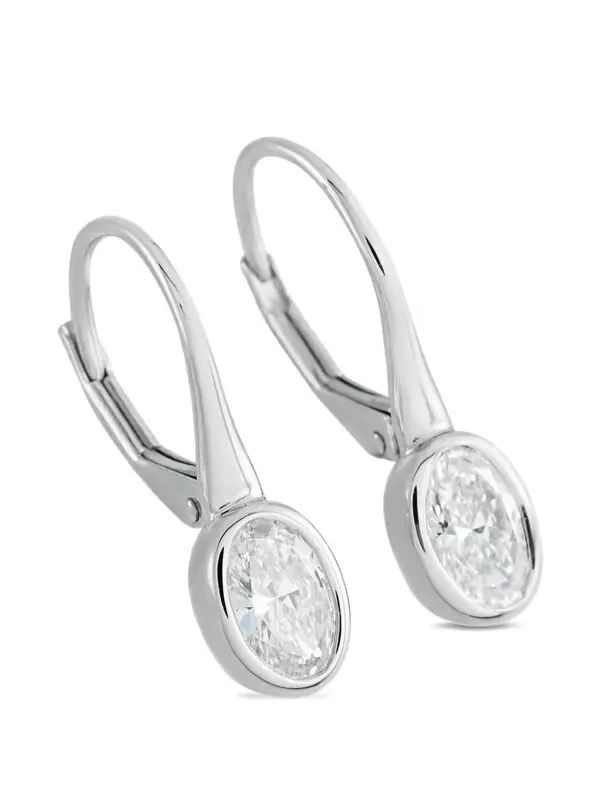 LB EXCLUSIVE 18k White Gold Diamond Drop Earrings
