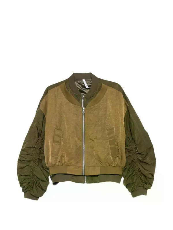 Imperial Panelled Ruched-sleeve Jacket - Green