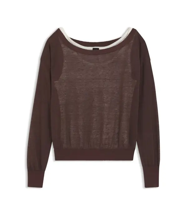 BOSS Linen-cotton Sweater With Integrated Vest Underlayer