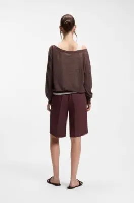 BOSS Linen-cotton Sweater With Integrated Vest Underlayer