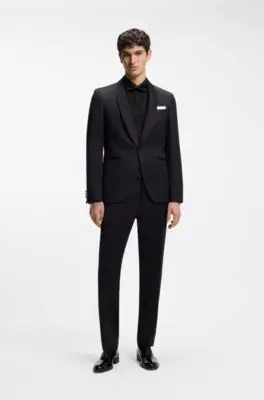 BOSS Regular-fit Shirt In Structured Italian Cotton - Black