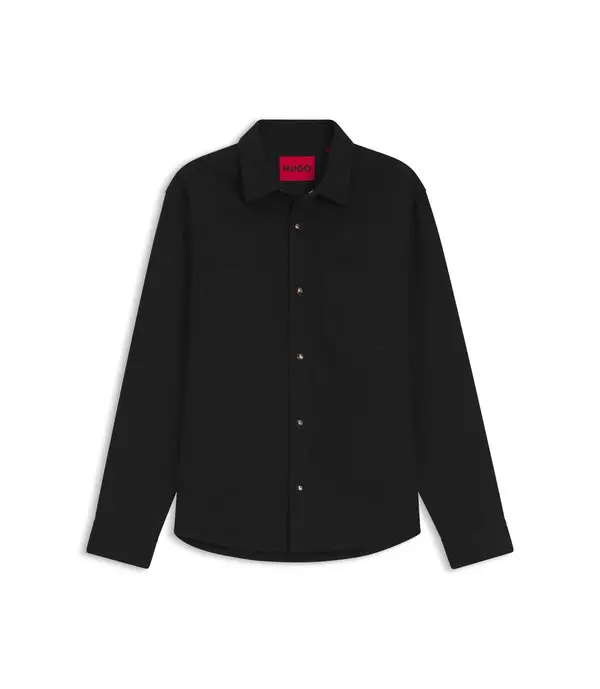 Hugo Oversize-fit Shirt In Cotton Twill With Patch Pockets
