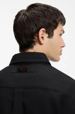 Hugo Oversize-fit Shirt In Cotton Twill With Patch Pockets