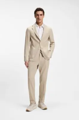 BOSS Slim-fit Shirt In Piqué Jersey